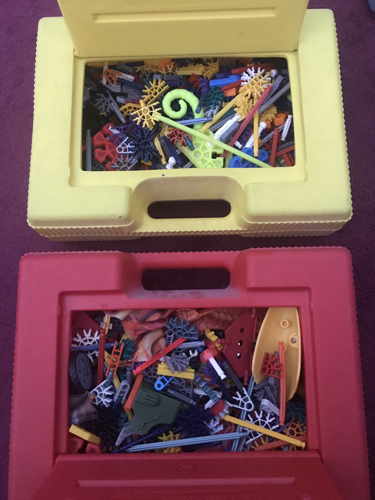 Lot of 2 Vintage K'NEX KNEX Kinex Box Hard Storage Carrying Carry Case ...