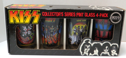 KISS ALBUM COVERS PINT GLASSES SET OF 4 NEW IN BOX | eBay