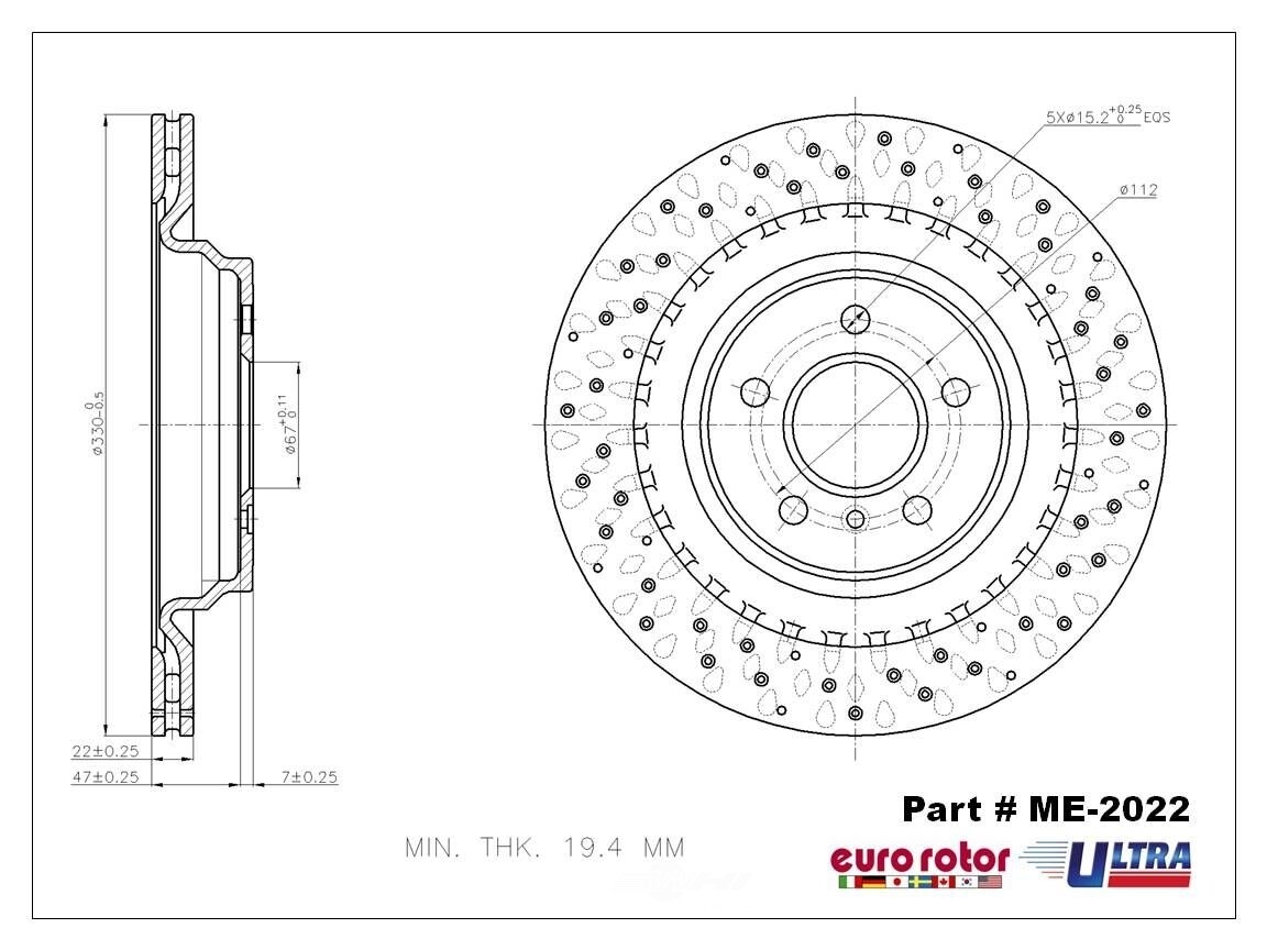 Disc Brake Rotor-* High Carbon Premium Eurorotor ME-2022 for sale online | eBay