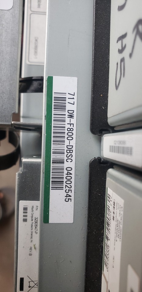 Hitachi DW-F800-DBSC Virtual HDD Storage Array w/ 2x SSWDB 3290646-A IO ...