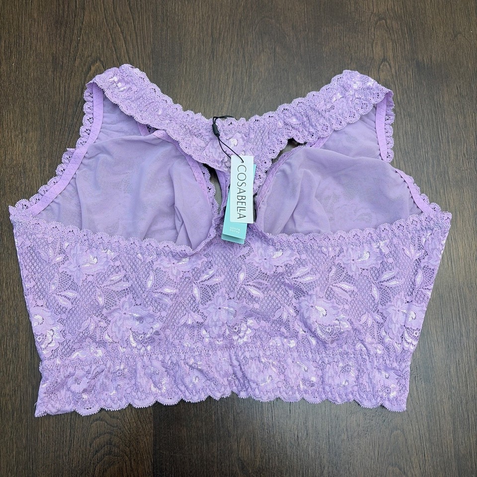 COSABELLA Never Say Never Lace Racie Racerback Purple Bralette Bra ...