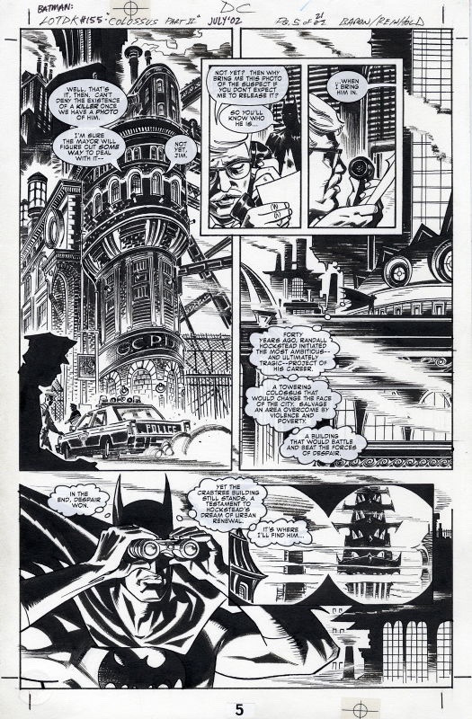 Batman Legends of the Dark Knight #155 p. 5 by Bill Reinhold Original ...
