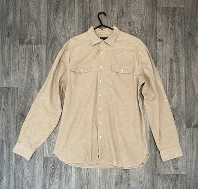 Gap Men’s Beige Button Up Shirt Size Adults XL With Pockets | eBay UK