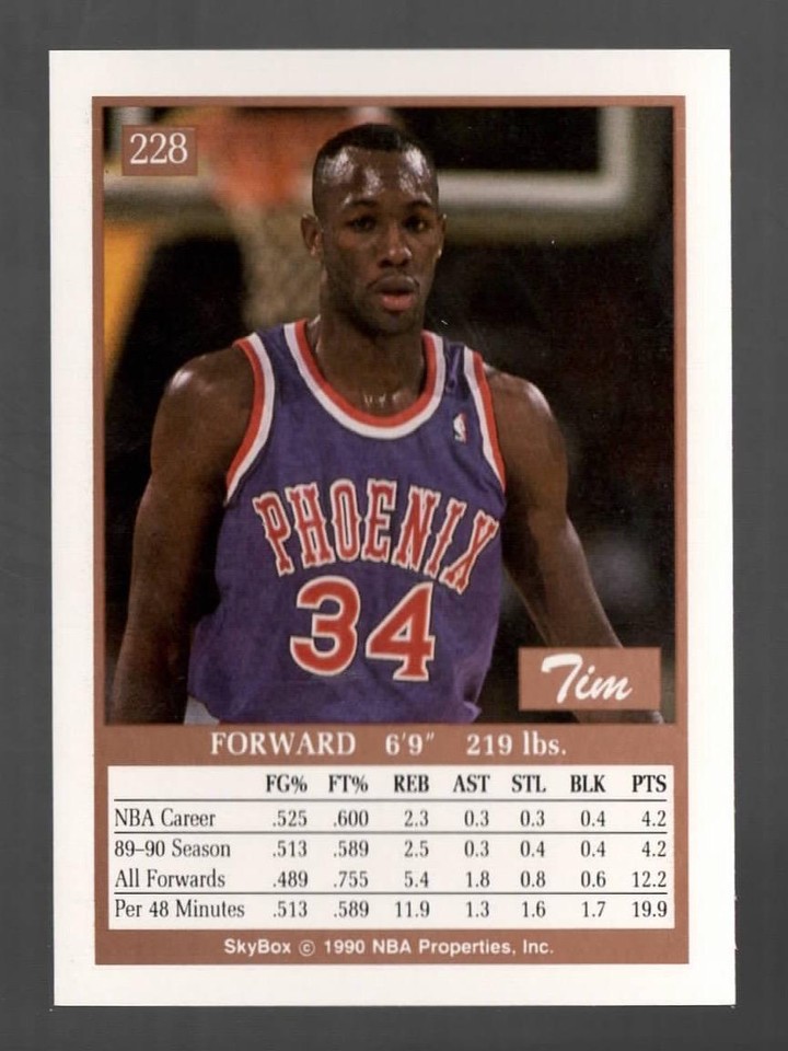 1990-91 SkyBox Tim Perry Phoenix Suns #228 Near Mint or Better | eBay