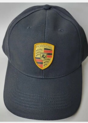 NEW Porsche Men's Crest Logo Cap Black Hat One Size Adjustable | eBay