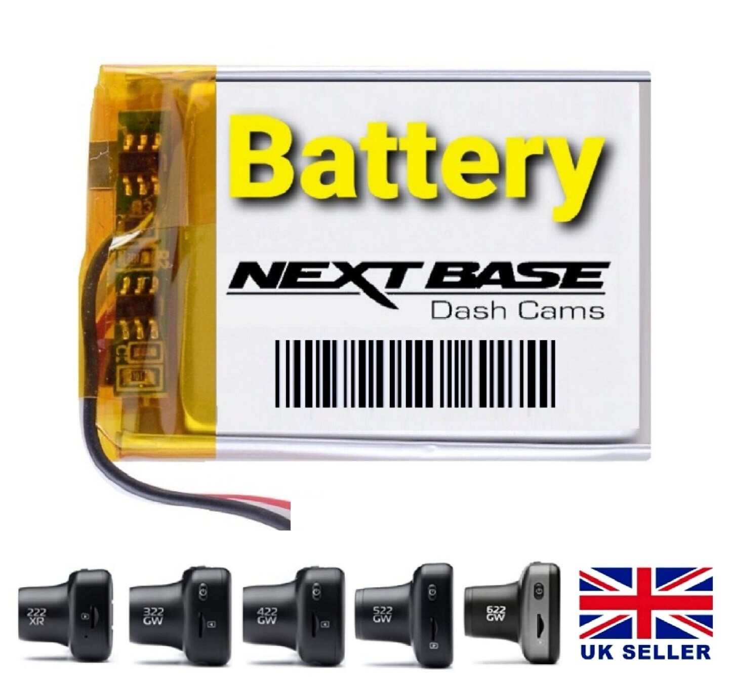Replacement Nextbase Dash Cam Battery 622GW-522GW-422GW-322GW-222G-222 ...