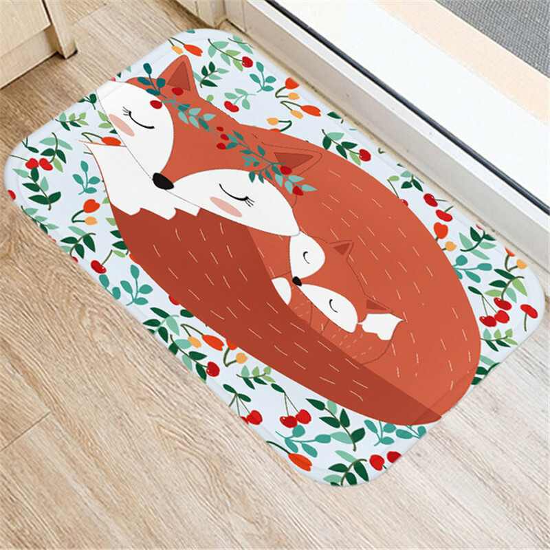 Cartoon fox Door Mat Indoor Hallway Balcony Mats Velvet Living Room ...