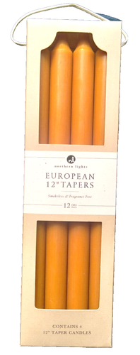 4 European 12" Tapers. Smokeless, Caramel Color Candles for ...