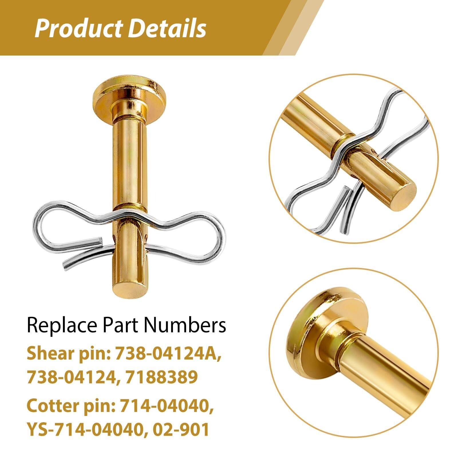 22Pack738-04124ASnowblowerShear PinsFit forHon daCubCad et738-04124A ...