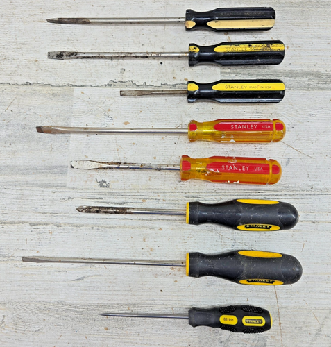 Lot of 8 Stanley USA Screwdrivers Slotted Flat Phillips Head Awe | eBay
