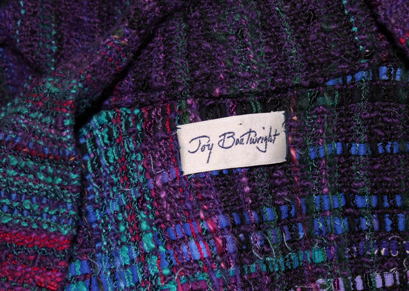 Estate Joy Boatwright O/S S M L Hand-Woven Tweed Purple Vest Jacket ...