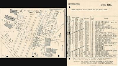 1945 Boeing Map or Plan of Superfortress School in Seattle During WWII ...