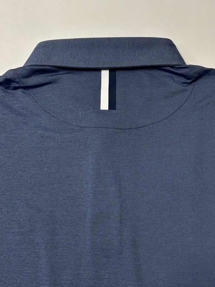 "NWT" RHOBACK Heather Golf Performance Mens Polo solid Blue Long Sleeve sz M | eBay
