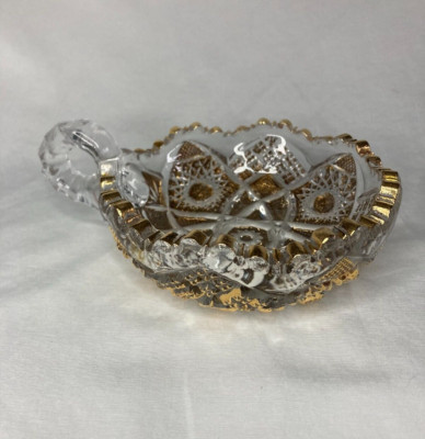 Vintage 1950s EAPG Imperial Glass 568 Handled Nappy Hobstar Diamond ...