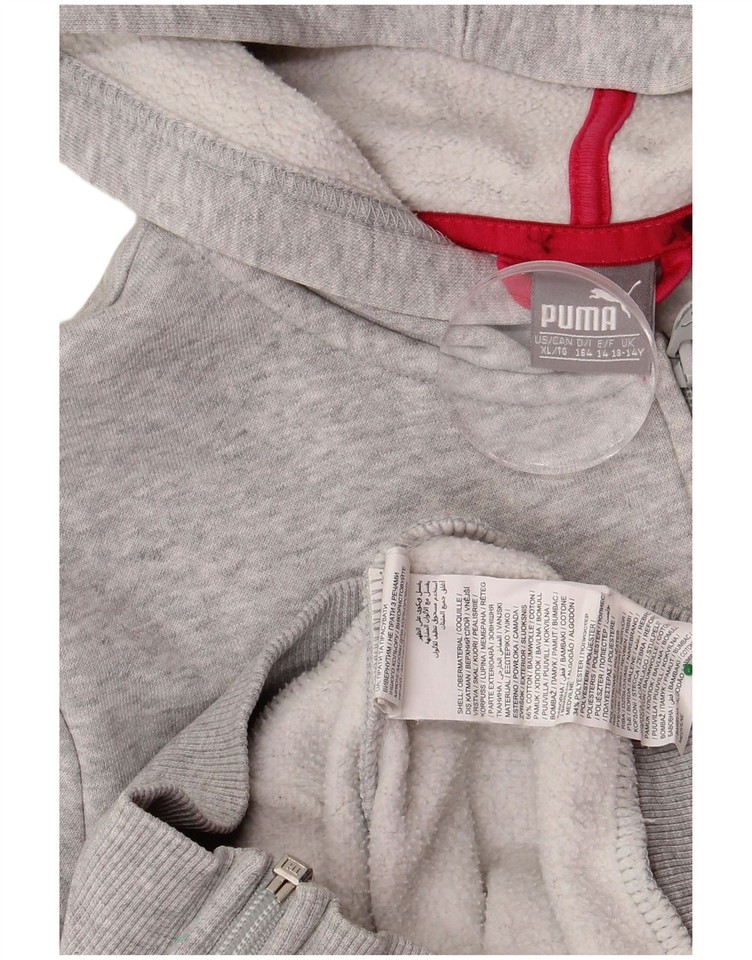 PUMA Girls Zip Hoodie Sweater 13-14 Years Grey Cotton CC03 | eBay