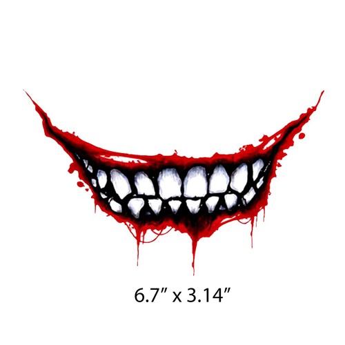 Evil Smile Mouth Teeth Sticker Decal Vinyl Car Windows Truck Bumper ...