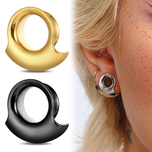 2Pcs Ear Plugs Tunnels Stainless Steel Ear Piercing Gauges Earrings ...