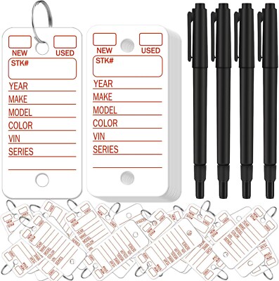 500 Pieces Dealership Tags Car Key Tags Shop Labels Labeling Tags with ...