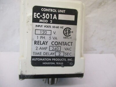 Control Unit EC-501A 1PH 5VA Relay Contact 2AMP 240VAC Time Delay 2 Sec ...
