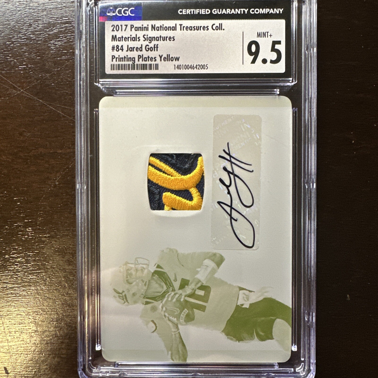 2017 Panini National Treasures Signatures Jared Goff Printing Plates ...