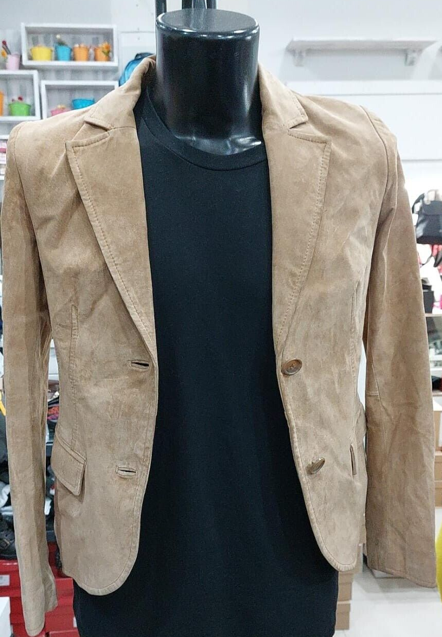 M & M Jacket Leather-Suede Used Woman Brown Size 38 PGC1168PI | eBay