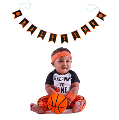Boys Half Birthday Personalized Basketball Bodysuit Halfway To One ...