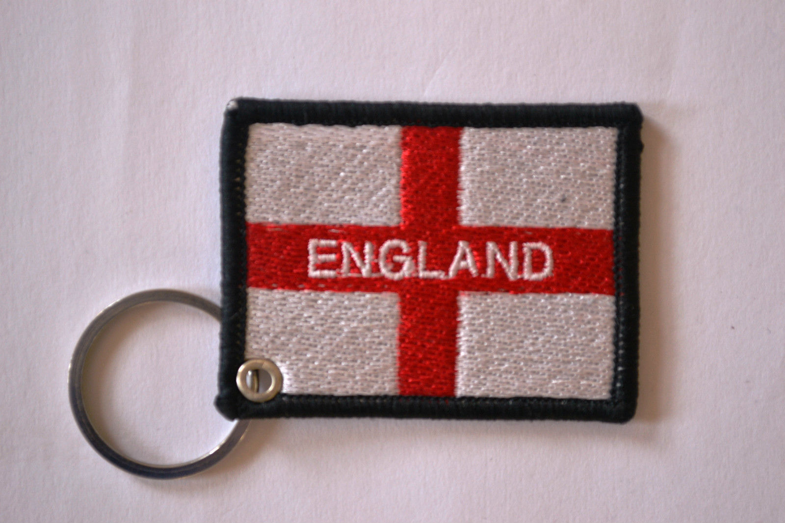 England St George Flag Embroidery Keyrings Machine Embroidered Keychain ...