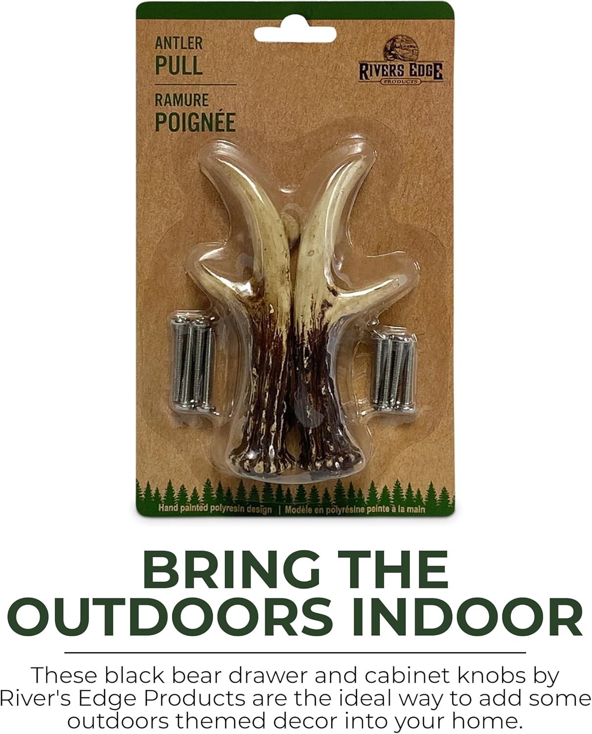 2 PK DEER ANTLER DRAWER PULL Cabinet Handle Knob SET Hunting Decor | eBay