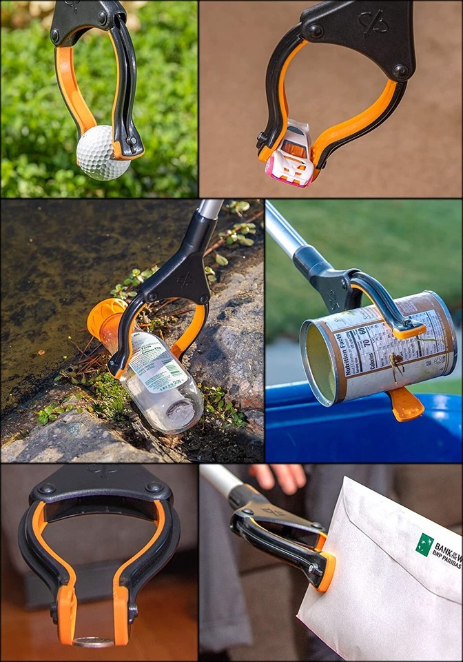 Industrial Heavy Duty Pick Up Tool Reacher Grabber Trash Rotating Head ...