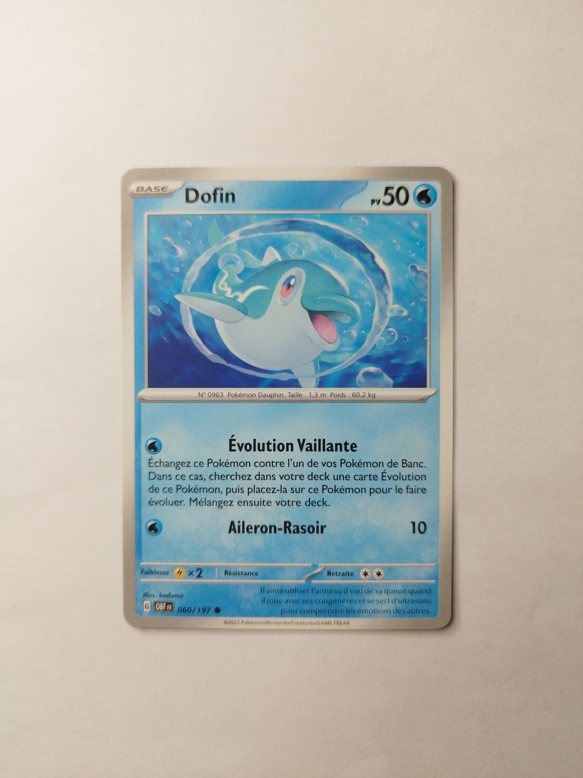 Carte Pokémon - Dofin - 060/197 - EV03 - Flammes Obsidiennes | eBay