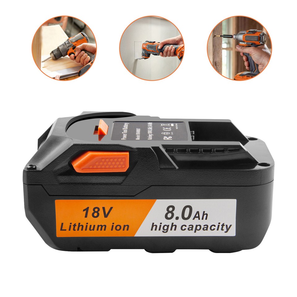 1-6x for Ridgid R840085 8.0Ah Lithium Battery Rigid 18Volt R840087 ...