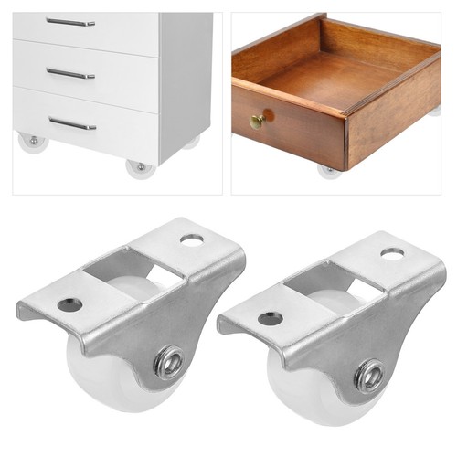 32 Pcs Furniture Door Caster Wheels with Metal Plate DIY Rollers ...