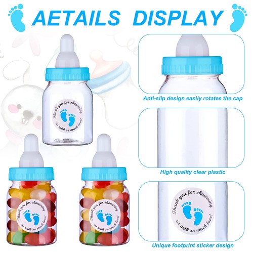 62 Pcs 3.5 Inch Baby Mini Milk Bottle Baby Shower Favor with 500 ...