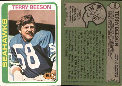 Terry Beeson 1978 Topps #313 Card Seattle Seahawks FREE SHIP ...