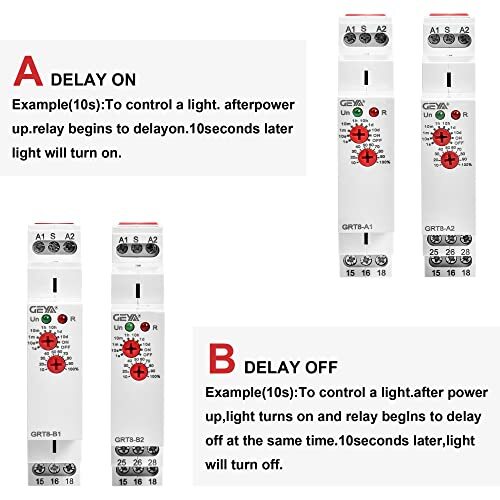 Delay On Single Function Time Relay 2 Outputs 16A Electronic Adjustable ...