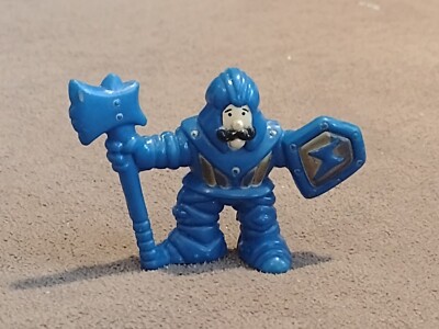 Miniature Knight Figure Blue Armor W Axe Gold Accent Lightning 1 3/4 ...