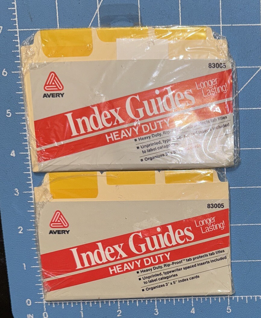 2 - Avery Heavy Duty 3x5" Inches Index Guides Cards 83005 - Blank ...