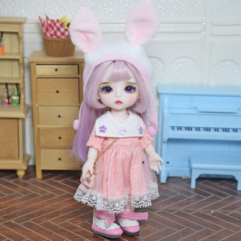 Mini Girl Doll Toy with Removable Clothes Shoes Outfits Set Cute Doll ...