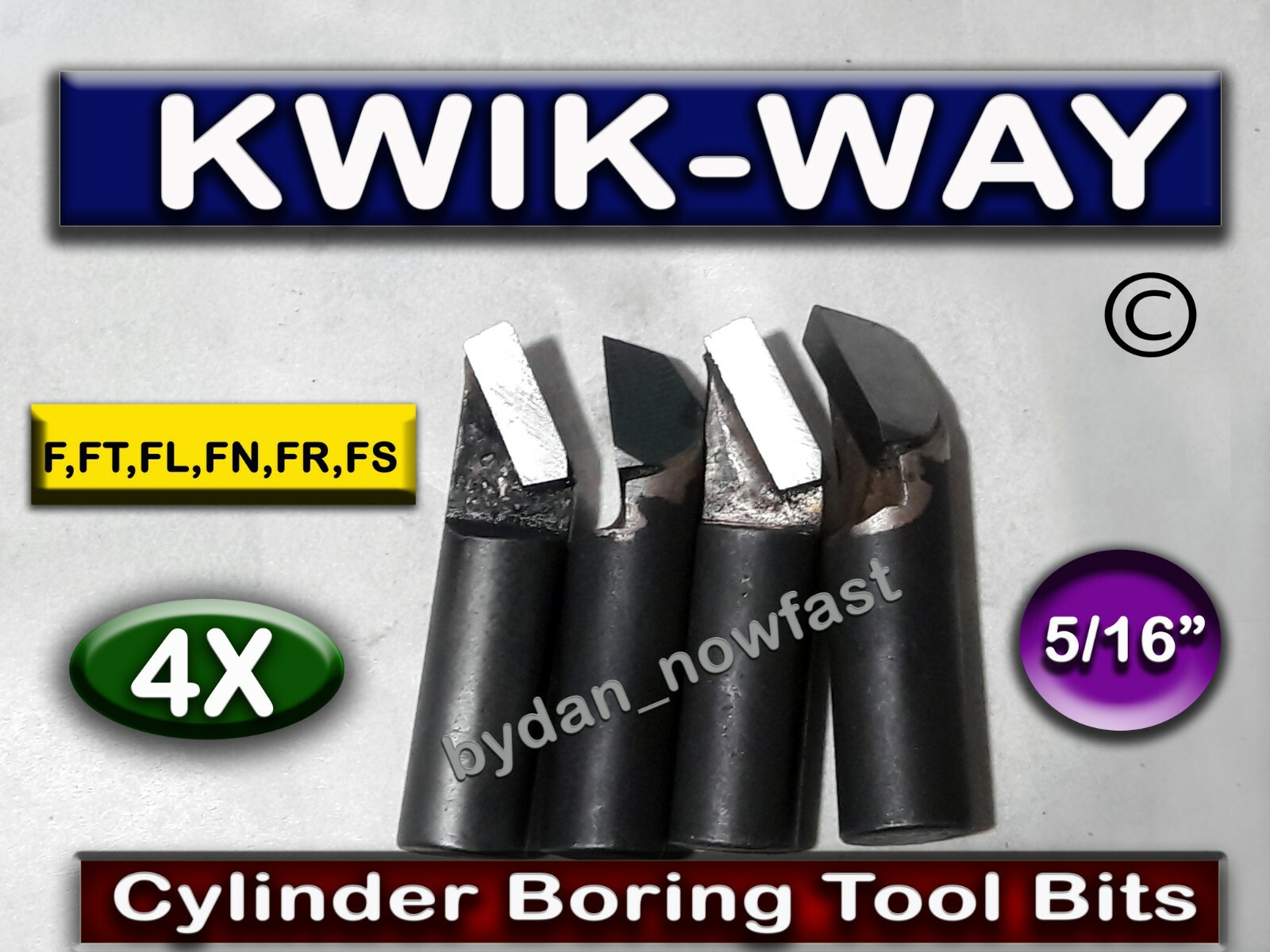 4x KWIK-WAY CYLINDER BORING BAR TOOL BIT/CUTTER 5/16" F,FT,FL,FN,FR,FS ...