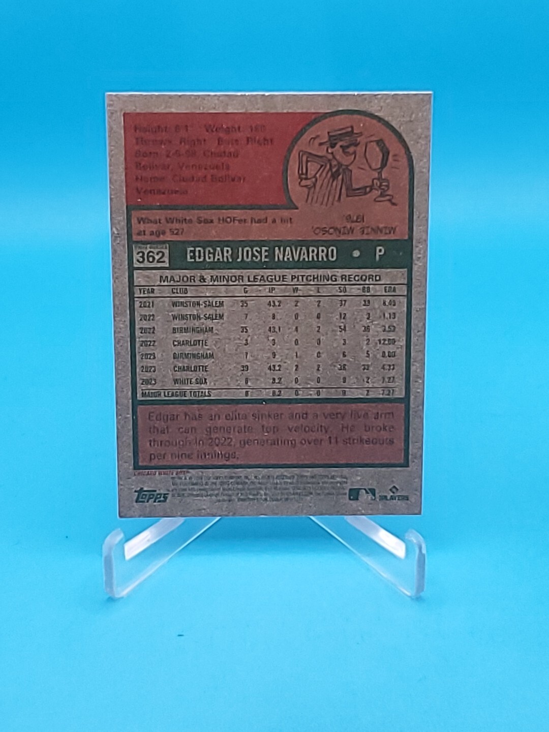 Edgar Navarro 2024 Topps Heritage RC #362 Black Border Variation ...