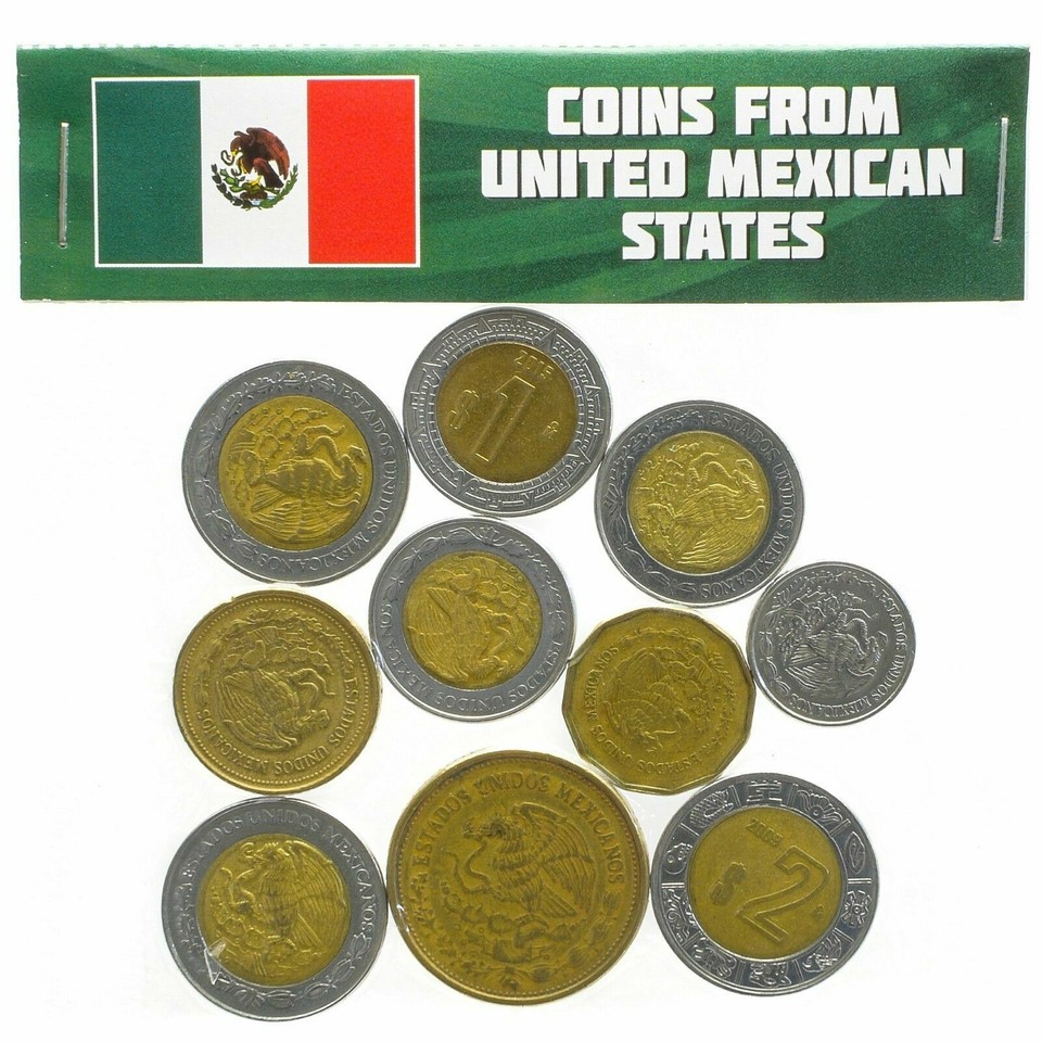 10 DIFFERENT MEXICAN COINS MEXICO OLD COLLECTIBLE COINS CENTAVOS PESOS ...