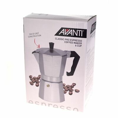 AVANTI 6 CUP CLASSIC PERCOLATOR Espresso Coffee Maker Aluminium Moka ...