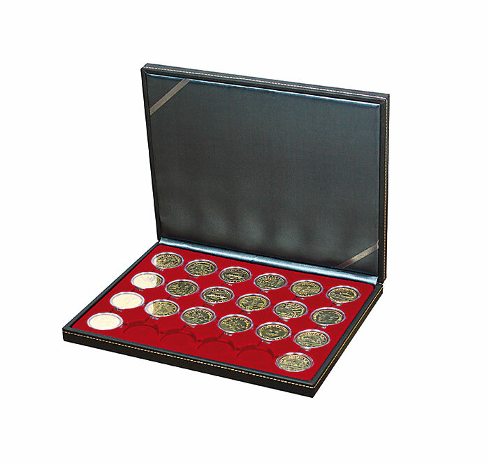 Lindner 2364-2624E Nera M Coin Case 1 Tableaus 24x Round Compartments ...