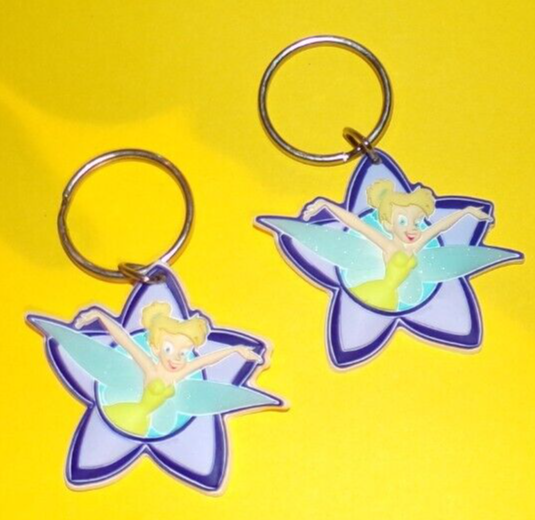 Disney Pixie TinkerBell in Star Rubber 2" Keychain BOGO 2 fer 1 | eBay