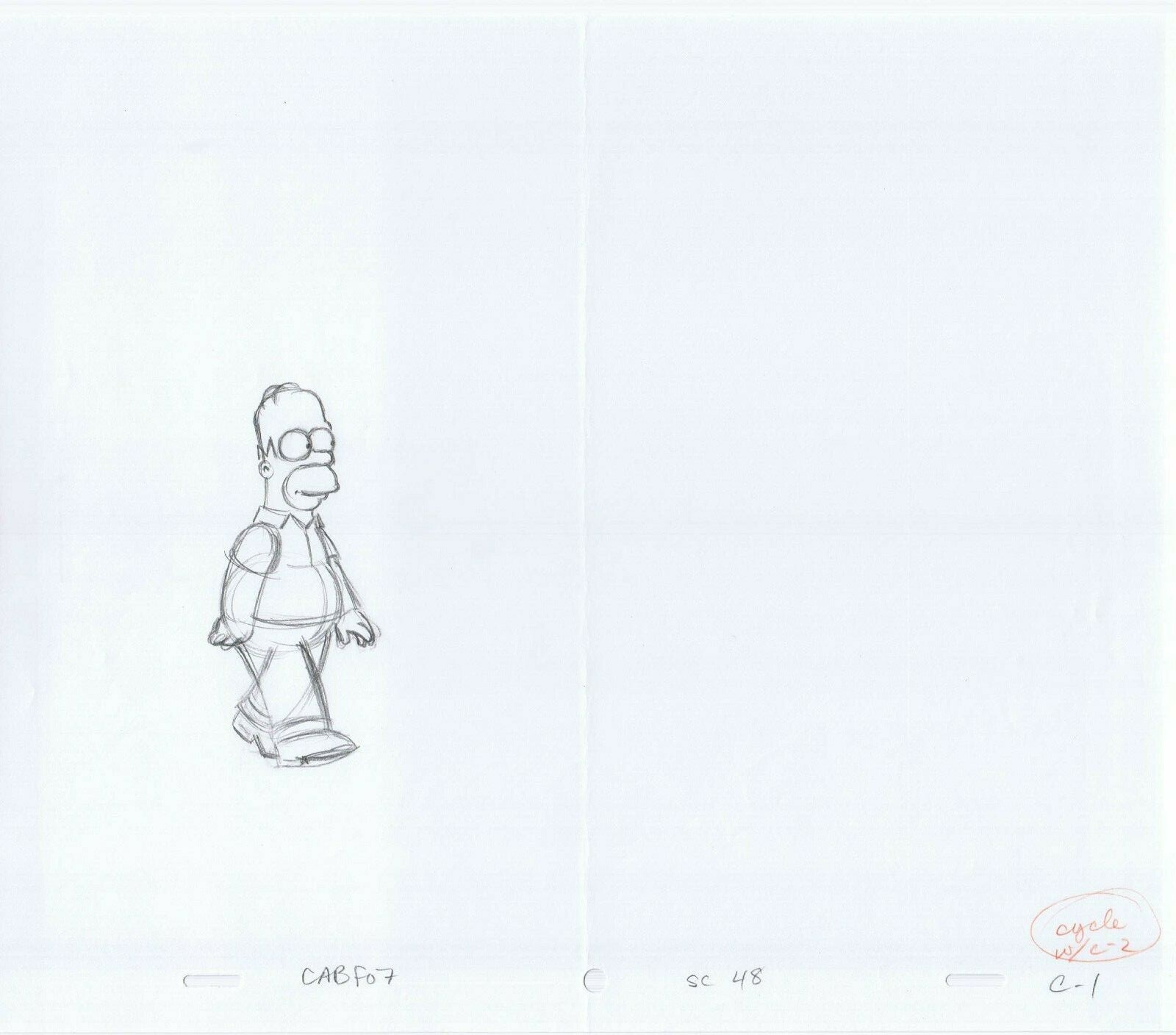 Simpsons Homer 2001 Original Art w/COA Animation Production Pencils ...