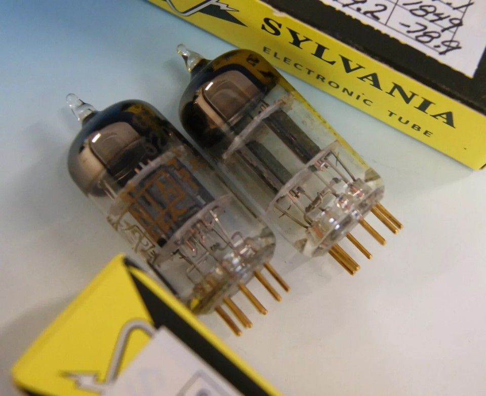 Matched Sylvania GB 6201 12AT7 Gold Pins Tubes Maxi-Pre Tested NOS ...