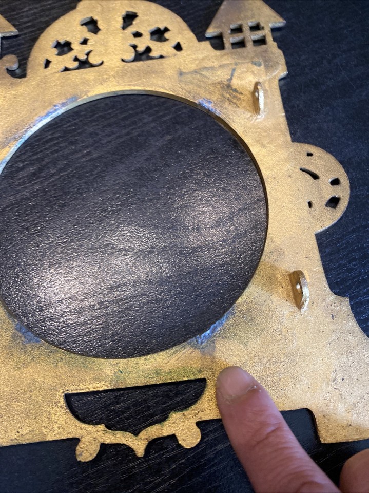 Antique Vintage Art Deco Brass Father Time Frame, Unknow Mirror Picture ...