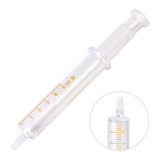 5ml Glass Syringe Medical Sampler Injector Glassware Laboratory ...