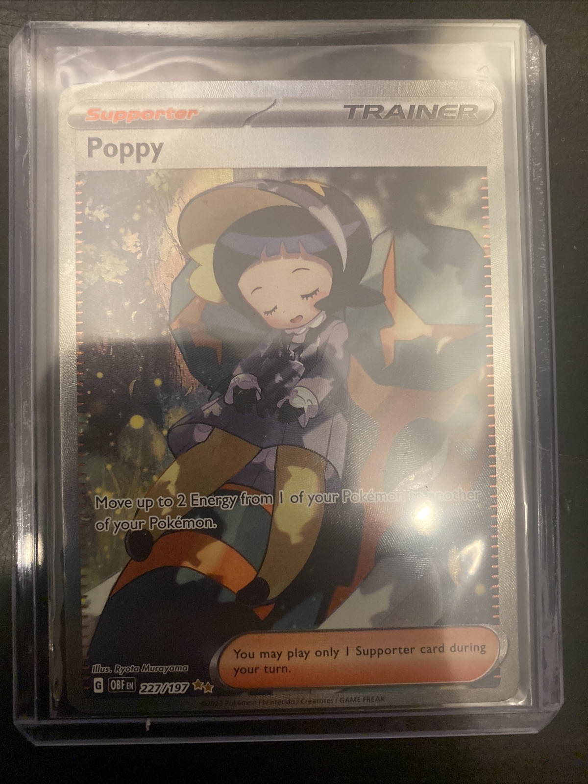 Pokemon TCG Poppy 227/197 Special Illustration Rare Obsidian Flames NM ...