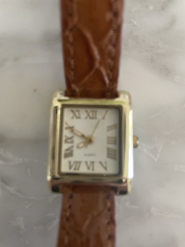 Ann Taylor Watch Croc Leather Brown Band, Roman #’s,Gold Tone NWT ...